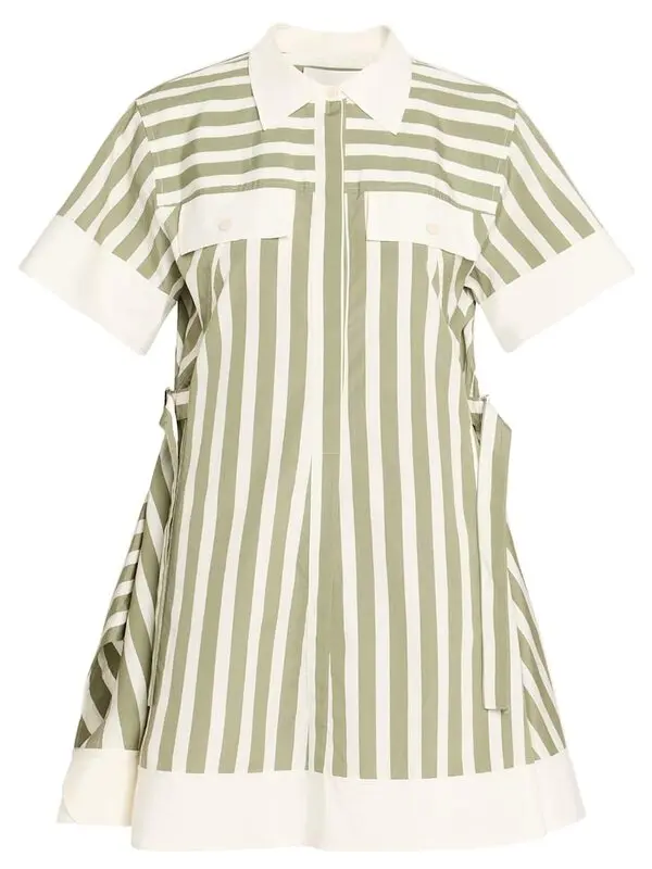3.1 Phillip Lim Stripe Short-sleeve Shirt Dress - Thyme Multi