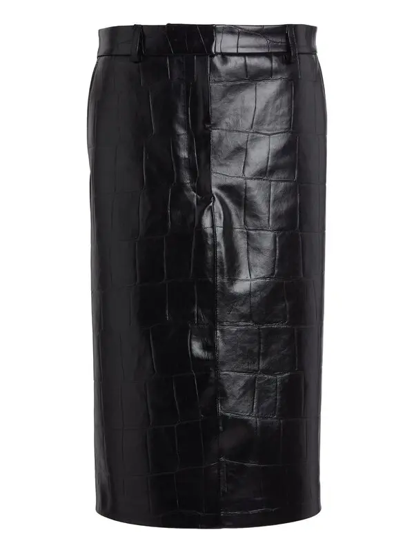 Stella McCartney Pencil Skirt With Croc Detailing - Black