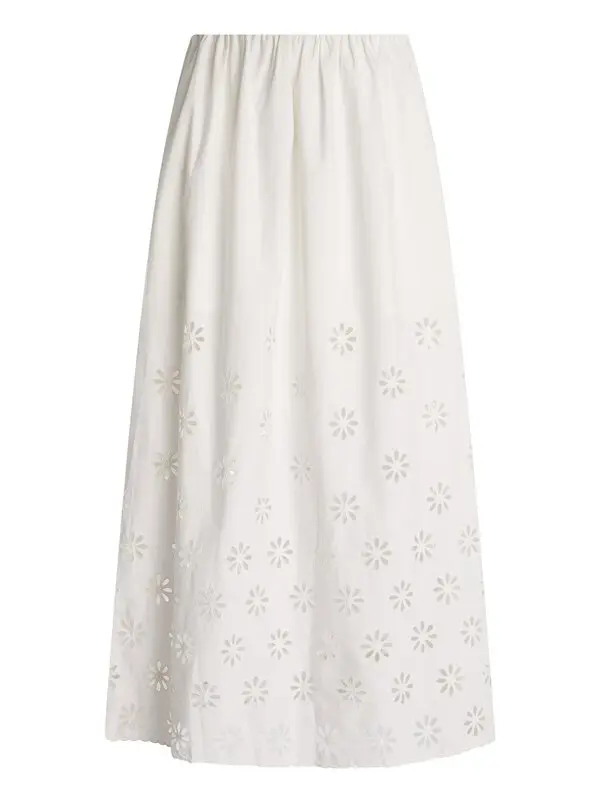 Posse Exclusive Riviera Cecilia Cotton Maxi Skirt - White