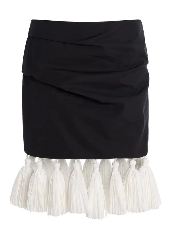Brandon Maxwell Exclusive Riviera Asymmetric Draped Mini Skirt - Black