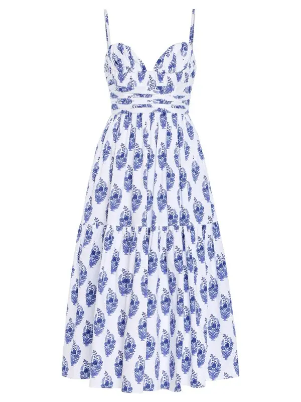 Carolina Herrera Cotton Riviera Midi Dress - Print