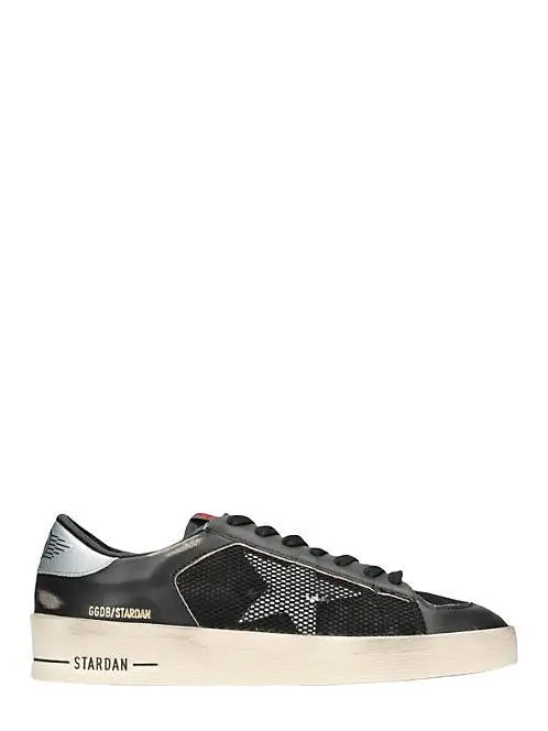 Golden Goose Stardan Mesh And Leather Low-top Trainers - Silver Com