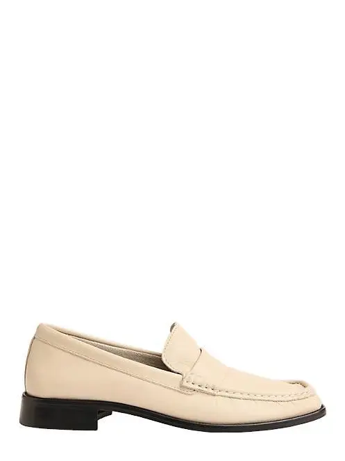 Whistles Mora Square-toe Leather Loafers - White