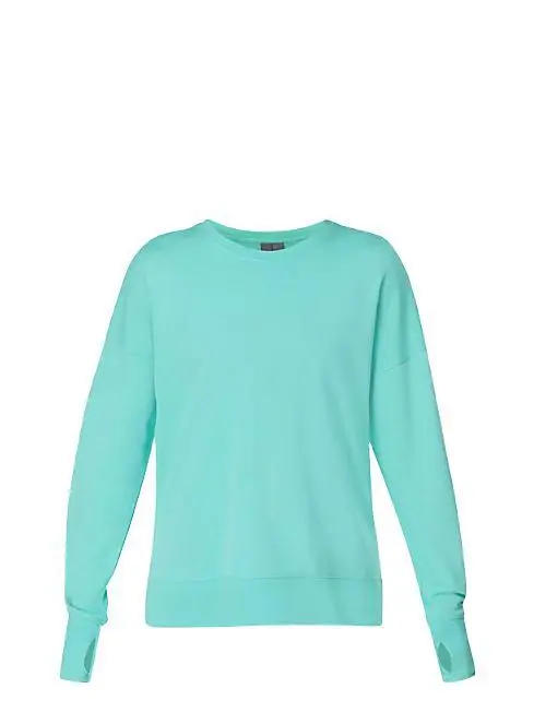 Sweaty Betty Longline Jersey Sweatshirt - Sea Spray Blue