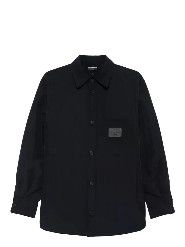 Emporio Armani Logo-patch Shirt Jacket - Blue