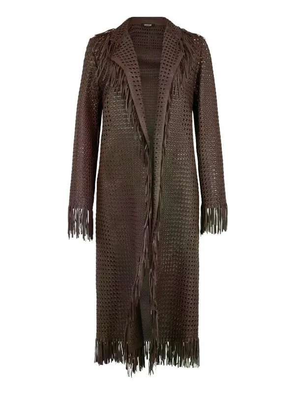 Roberto Cavalli Leather Overcoat - Brown