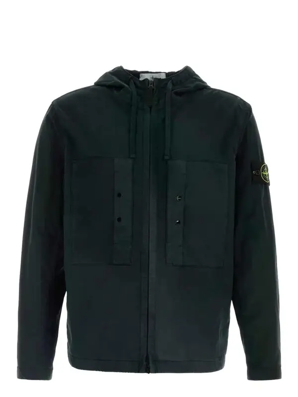 Stone Island Jersey Hooded Jacket - Black