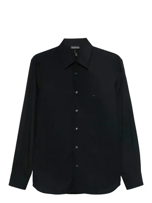 Emporio Armani Logo-patch Shirt - Blue