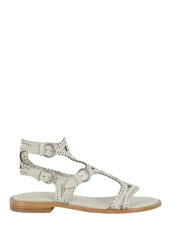 Ash Leather Flat Sandals - Neutrals