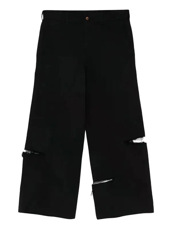BLACK COMME DES GARÇONS Distressed Trousers - Black