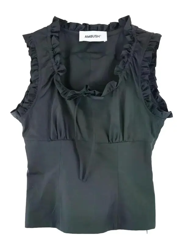 AMBUSH Ruffle-detail Sleeveless Top - Black