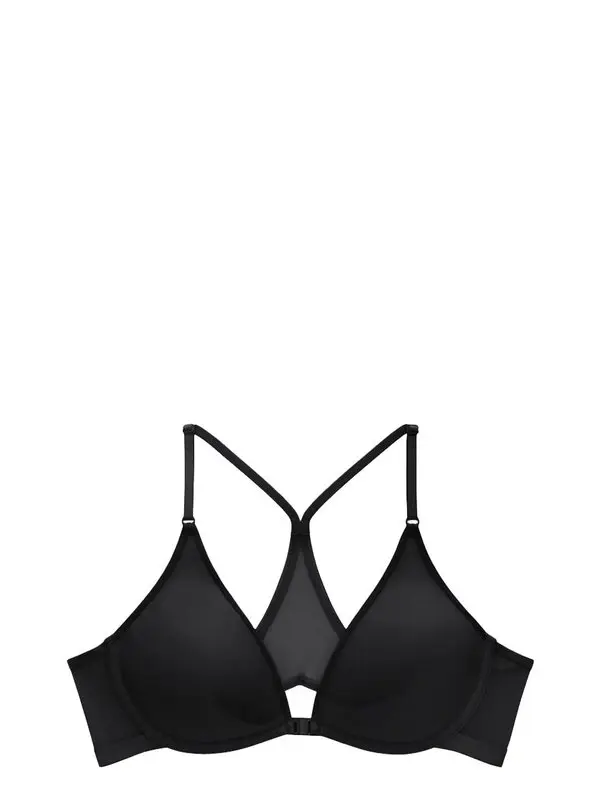 THIRDLOVE Bare Mesh Front Close Racerback Bra - Black