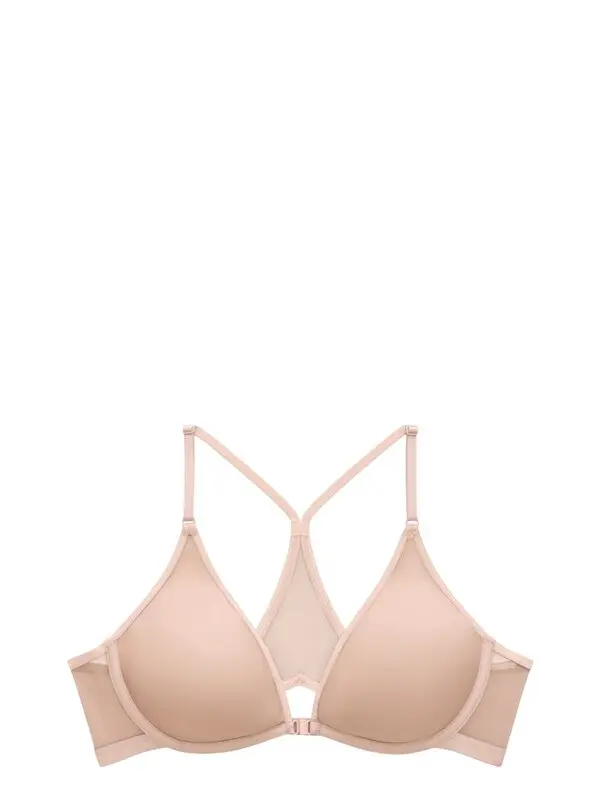 THIRDLOVE Bare Mesh Front Close Racerback Bra - Rose Dust