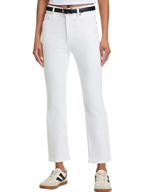 FRAME The Pencil High-rise Ankle Slim Jeans - White
