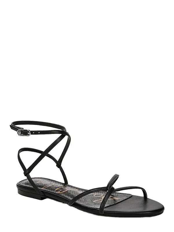 Sam Edelman Ellina Strappy Sandals - Black Leather
