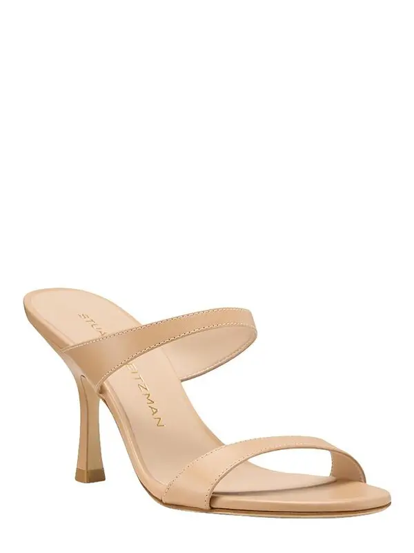 STUART WEITZMAN Nudist 85 Slide Stiletto Sandals - Adobe/beige