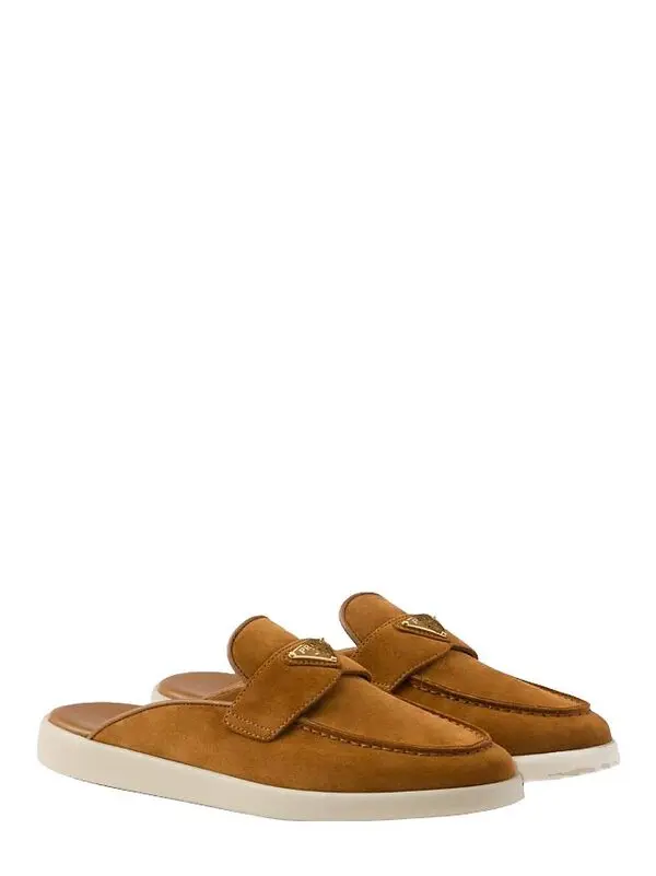 Prada Suede Mules - Brown