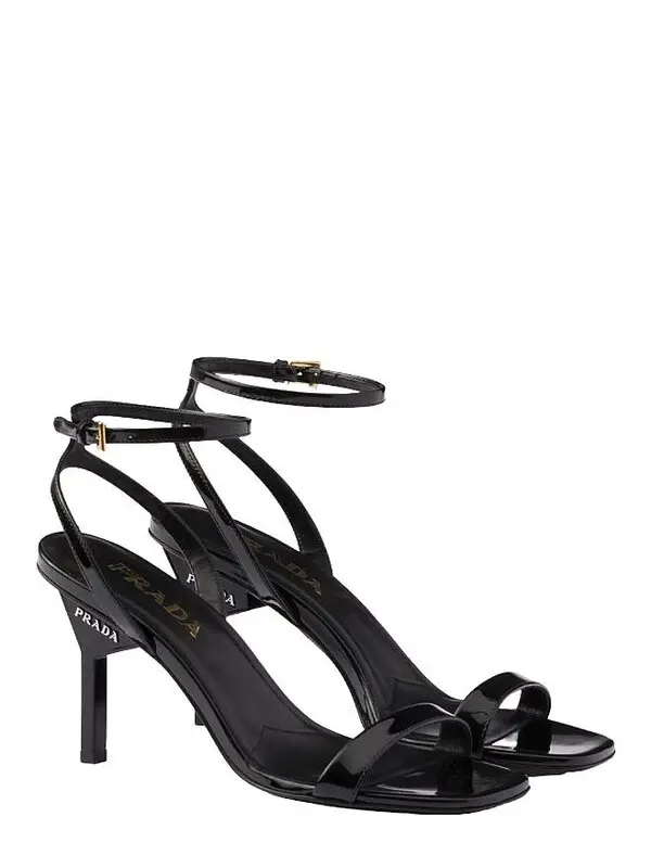 Prada Patent Leather High-heeled Sandals - Black