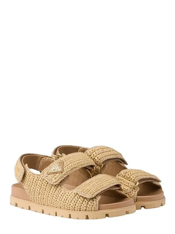 Prada Crochet Sandals - Neutral