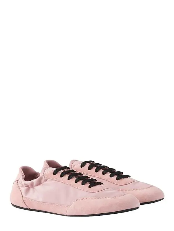 Prada Collapse Re-nylon And Suede Sneakers - Light Pink