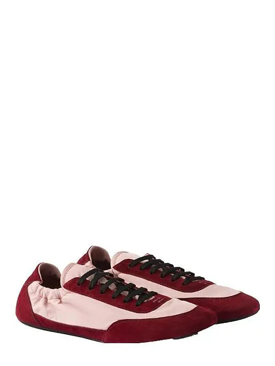 Prada Collapse Re-nylon And Suede Sneakers - Pink