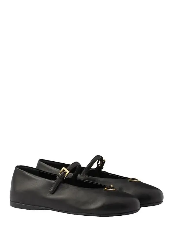 Prada Nappa Leather Ballerinas - Black