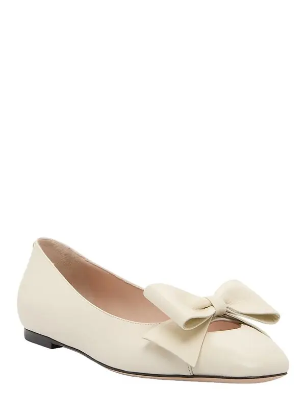 Valentino Garavani Bow Leather Flats - Ivory