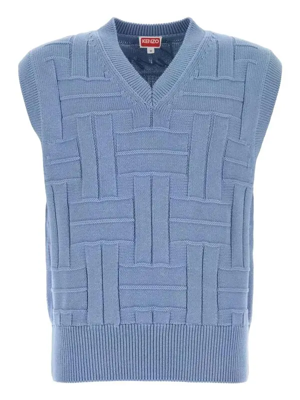 Kenzo Embroidered Sleeveless Jumper - Blue