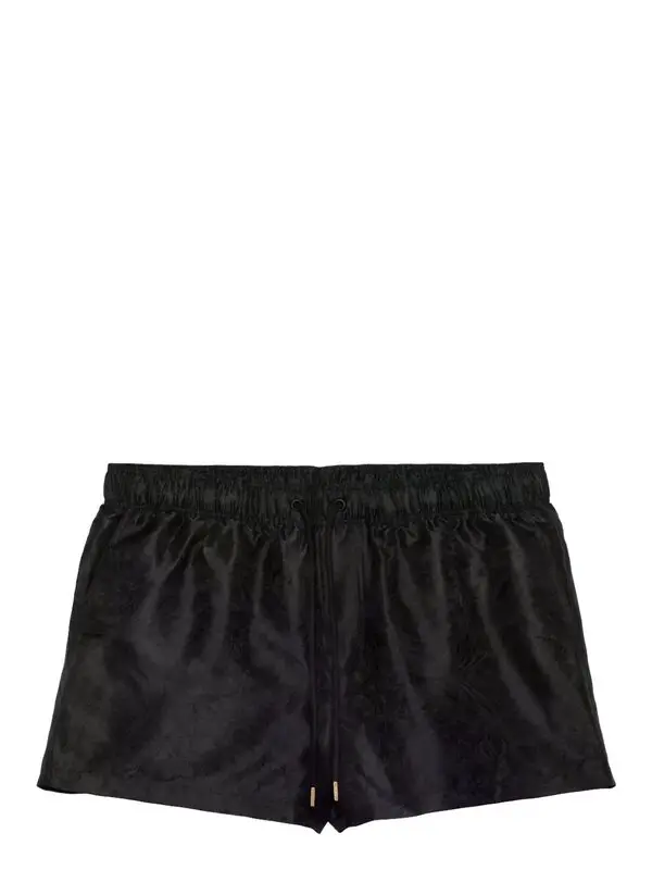 Versace Barroco-jacquard Swim Shorts - Black