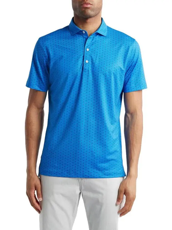 Johnnie-o Emillio Geo Print Prep-formance Golf Polo - Palisades Blue