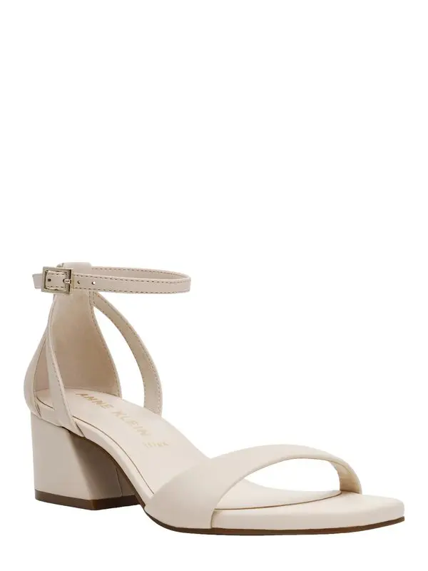 Anne Klein Ankle Strap Sandal - Bone Smooth