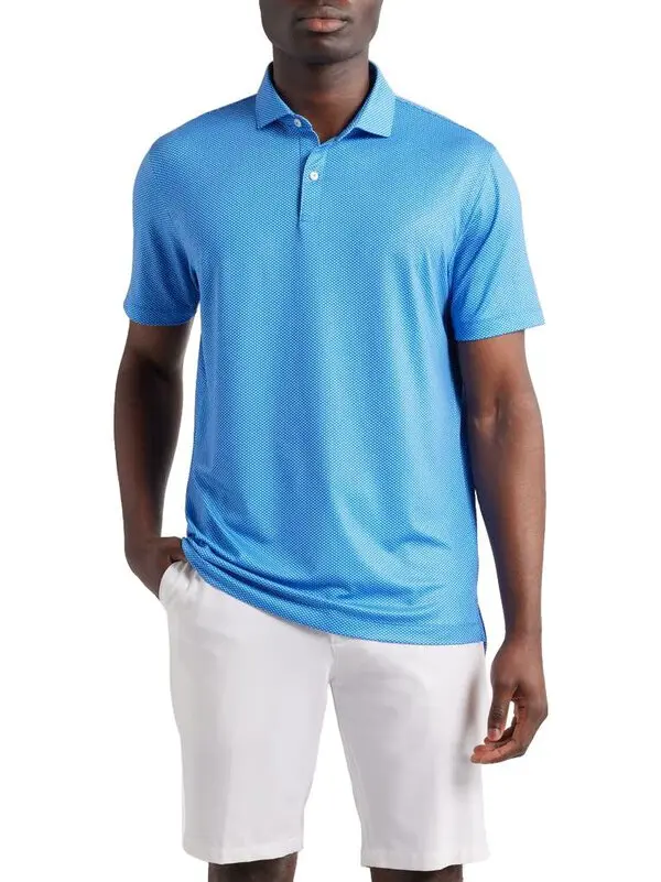 Johnnie-o Teo Microprint Prep-formance Golf Polo - Palisades Blue