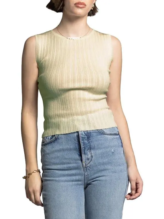 WEEKEND LOS ANGELES Eleanor Ribbed Sweater Tank - Beechnut