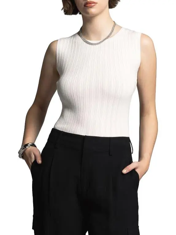 WEEKEND LOS ANGELES Eleanor Ribbed Sweater Tank - Blanc