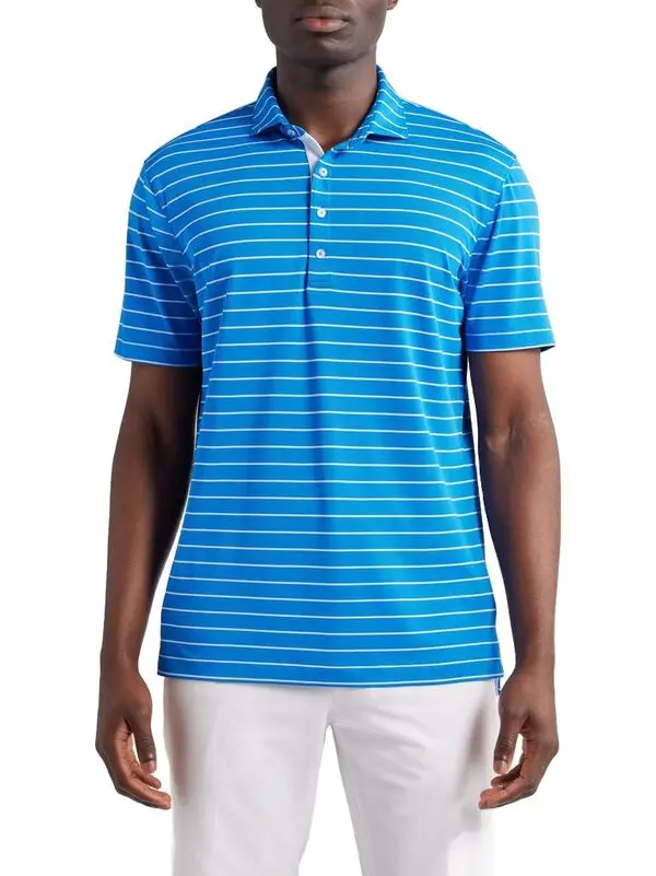 Johnnie-o Kerwin Stripe Prep-formance Golf Polo - Palisades Blue