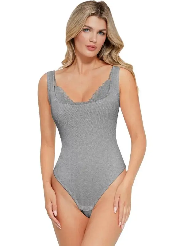 POPILUSH Shapewear Modal Cami Bodysuit - Paynes Grey