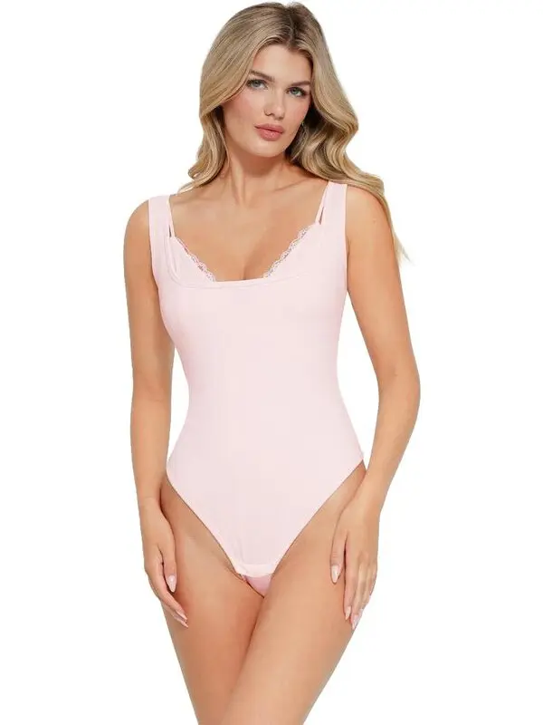POPILUSH Shapewear Modal Cami Bodysuit - Thulian Pink