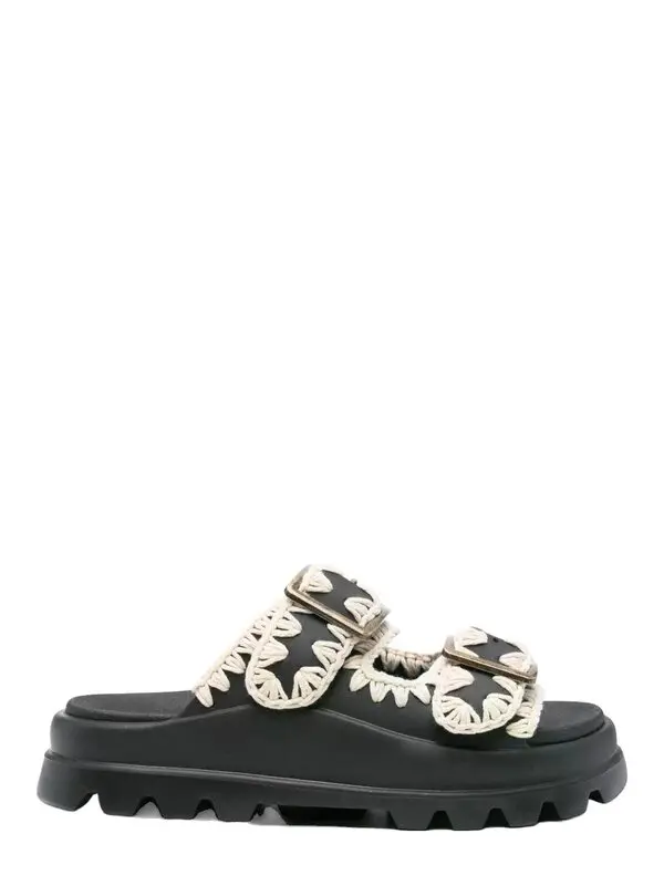 Mou Buckle Sandals - Black