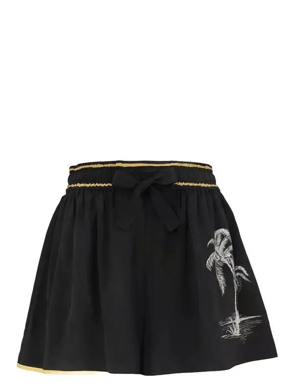 Zimmermann Palm Tree-print Skirt - Black