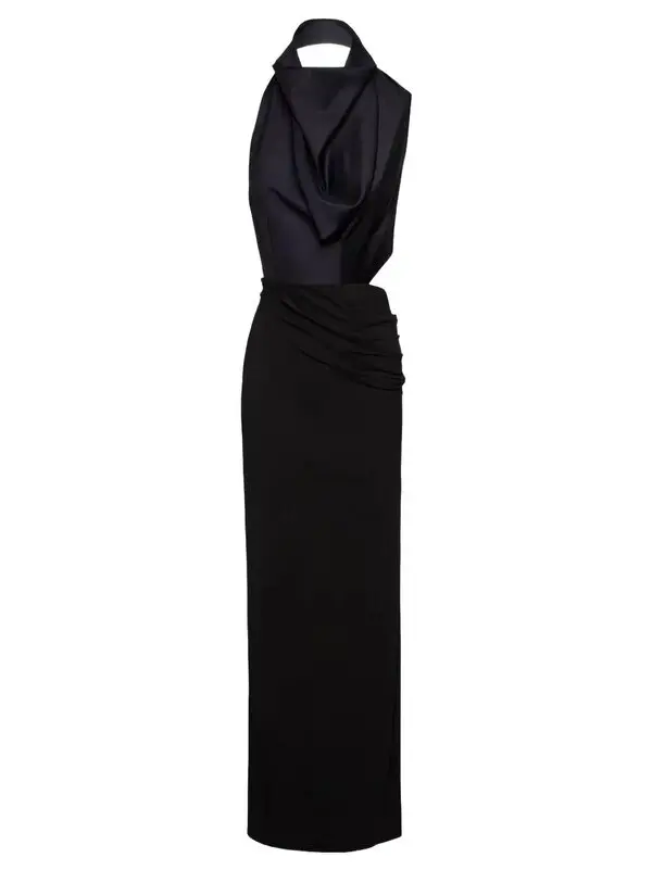Magda Butrym Draped Halterneck Evening Dress - Blue