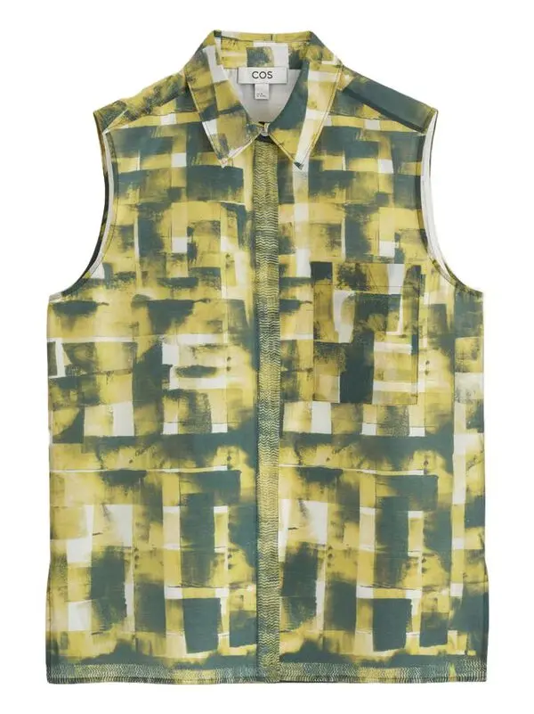 Cos Printed Sleeveless Shirt - Yellow