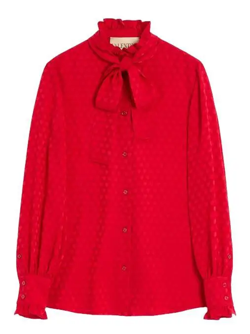 Valentino Garavani Crepe De Chine Shirt With La Cour De Coeur Print - Paris