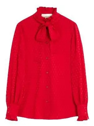 Valentino Garavani Crepe De Chine Shirt With La Cour De Coeur Print - Paris