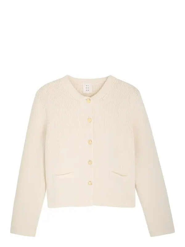 Almada Label Cotton-knit Cardigan - Cream