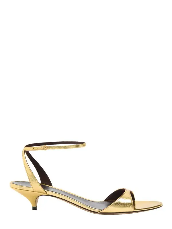 THE ROW Vika Metallic Leather Sandals - Gold