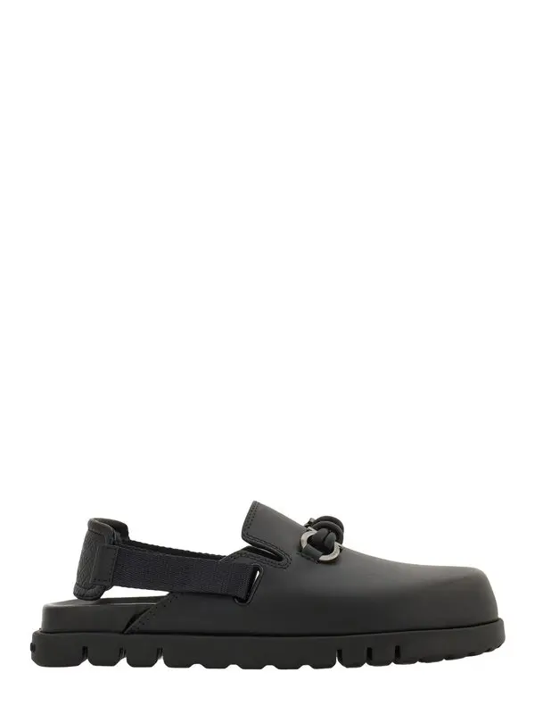 FERRAGAMO Gancini Buckle Mule - Black