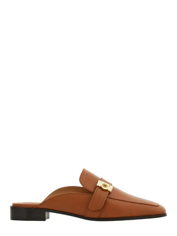 FERRAGAMO Hug Buckle Mule - Beige