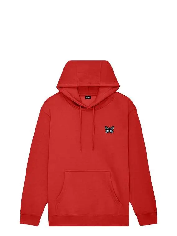 DALIX Butterfly Embroidered Hoodie - Red