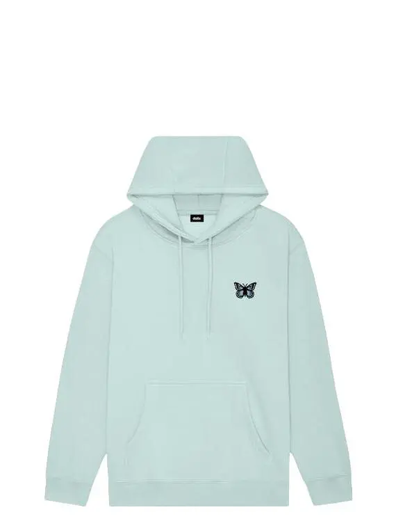 DALIX Butterfly Embroidered Hoodie - Sea Foam