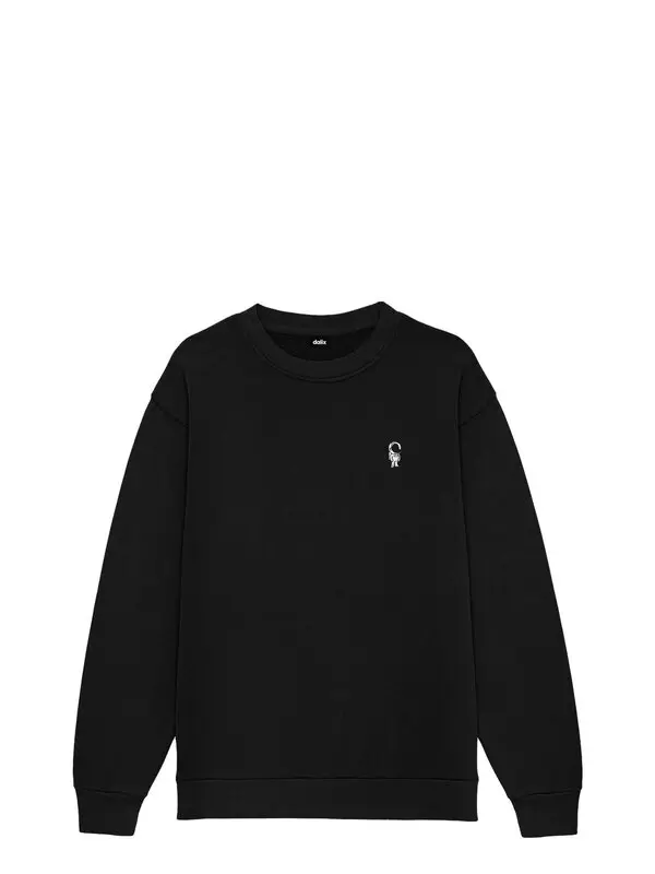 DALIX Relaxed Heavyweight Astronaut Sweatshirt - Black